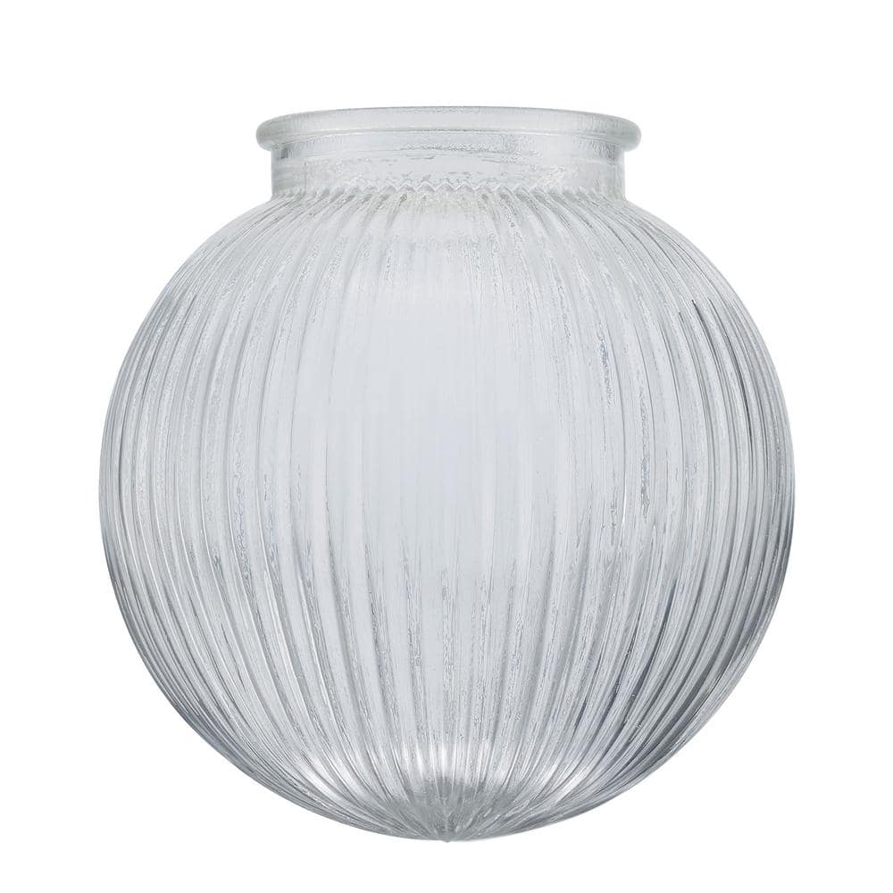 PRIVATE BRAND UNBRANDED 6.38 in. Clear Prism Glass Globe Shade with 3-1 ...