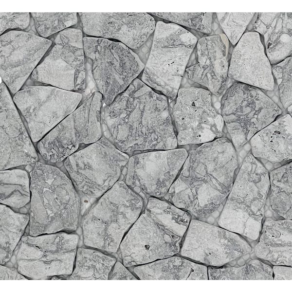 CRUZ BAY STUDIO Fit Dove Grey 4 in. x 6 in. Marble Mosaic Tile Sample ...