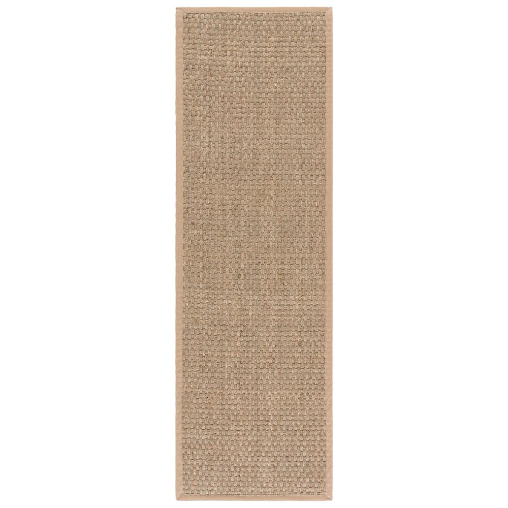 SAFAVIEH Natural Fiber Natural/Beige3 ft. x 6 ft. Border Woven Runner ...