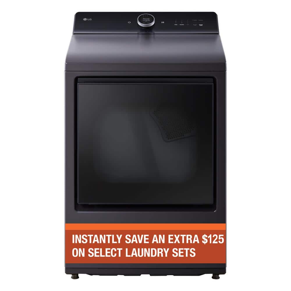 LG 7.3 cu. ft. Vented SMART Electric Dryer in Matte Black with EasyLoad ...