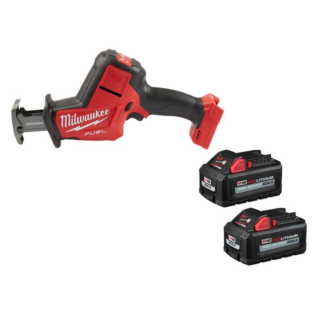 Milwaukee M18 FUEL 18V Lith-Ion Brushless Cordless HACKZALL Reciprocating Saw w/ (2) High Output ...