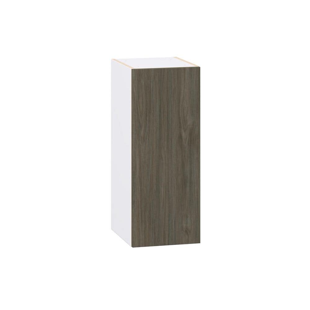 J COLLECTION Timberline Slab Walnut Assembled Wall Kitchen Cabinet with ...