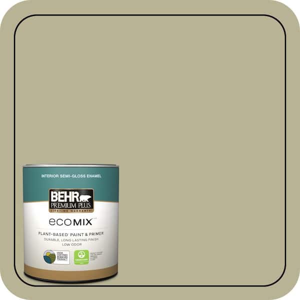 BEHR PREMIUM PLUS 1 qt. #PPU9-09 Seedling Semi-Gloss Enamel EcoMix ...
