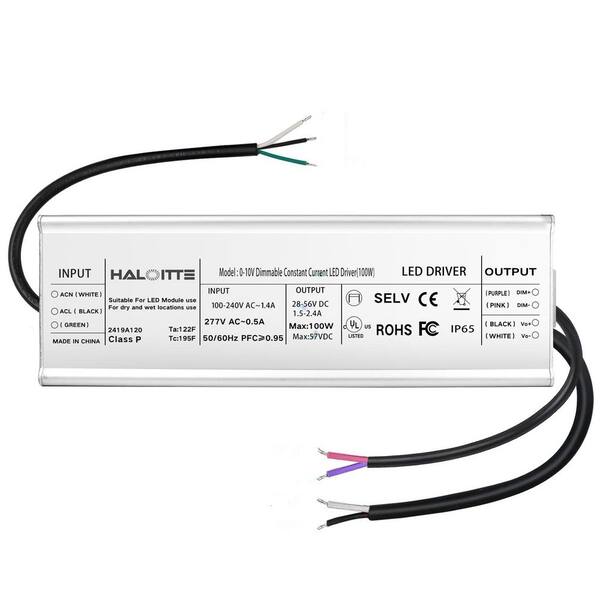Haloitte 100-Watt 120-277V Constant Voltage LED Driver Lamp Output 24 ...