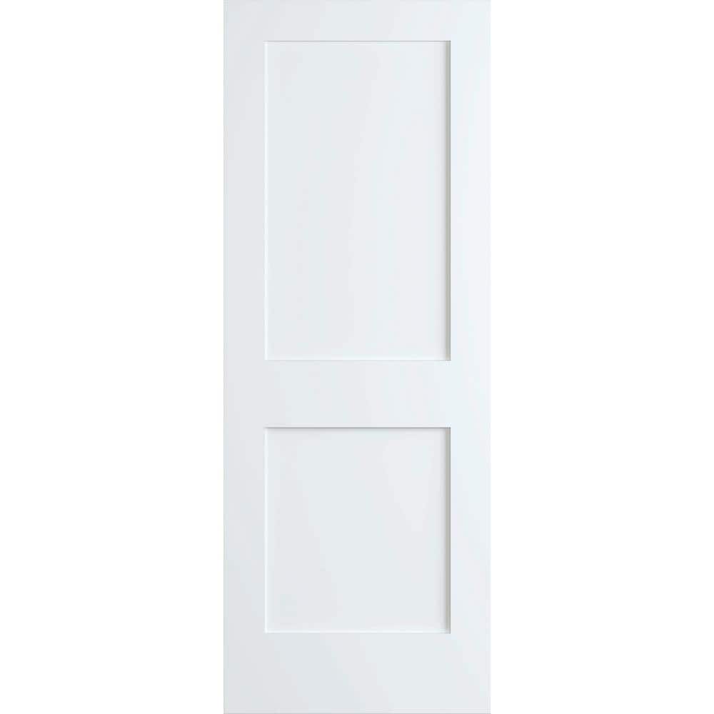 Kimberly Bay 30 in. x 80 in. White 2-Panel Shaker Solid Core Pine ...