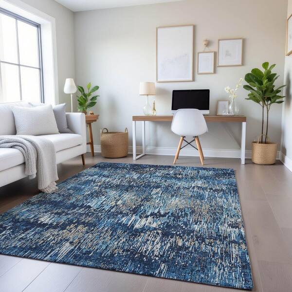Addison Rugs Mayfield Premium Machine Washable Abstract AMF1377 Navy 9 ...