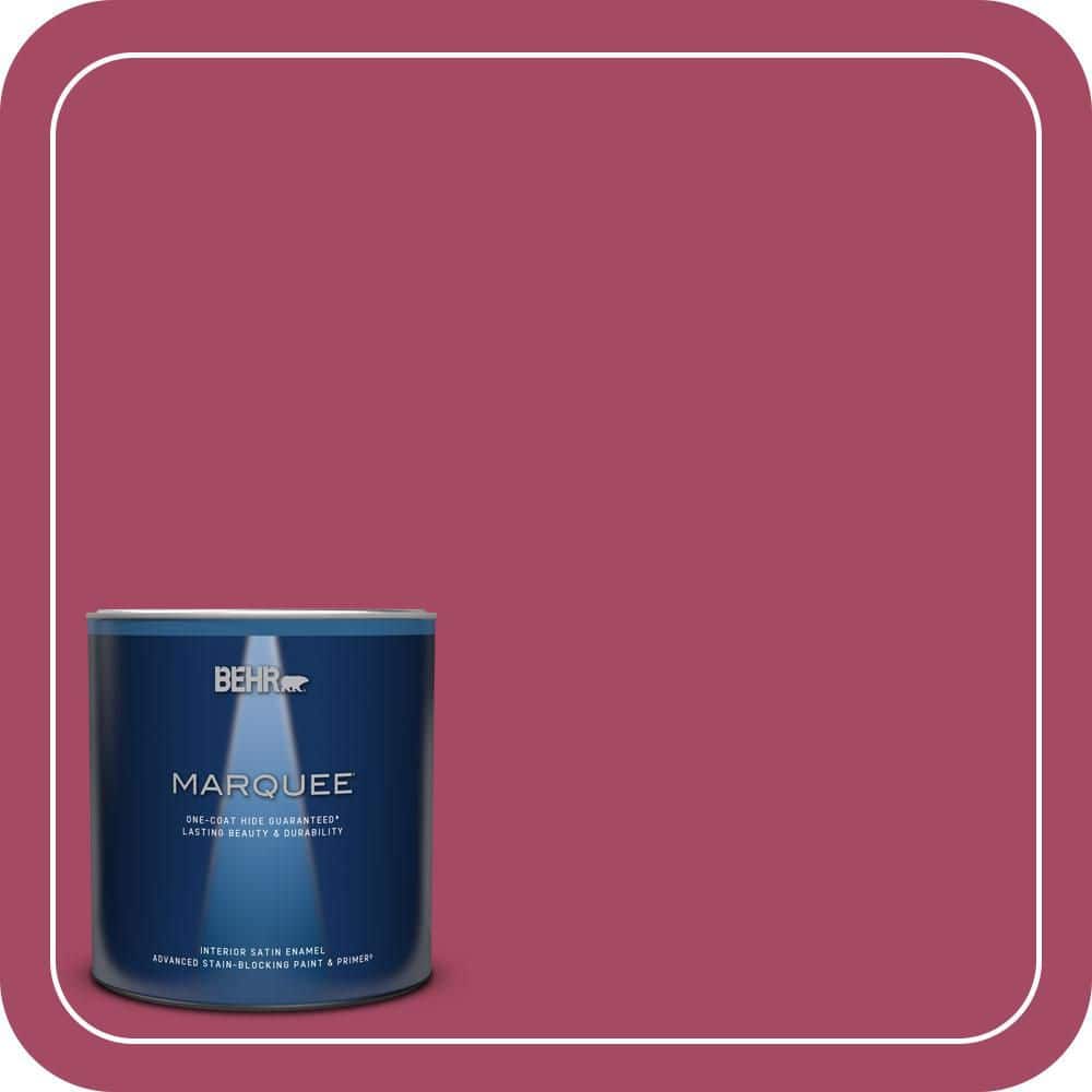 BEHR MARQUEE 1 qt. #120D-5 Glazed Raspberry Satin Enamel Interior Paint ...