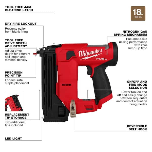 Milwaukee M12 FUEL 12-Volt Lithium-Ion Brushless Cordless 18-Gauge ...