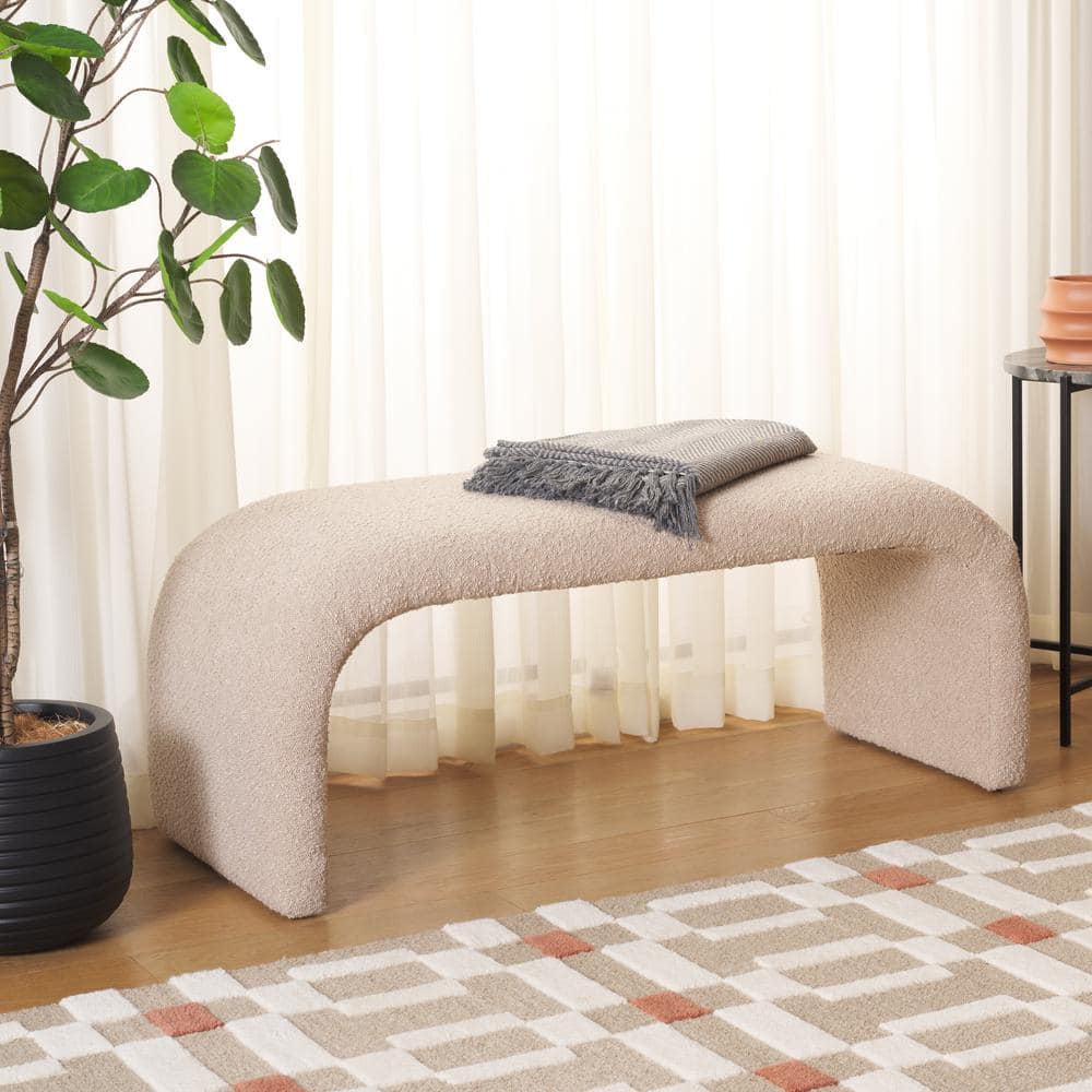SAFAVIEH Tenko Tan Entryway Bench With Cushion 44.69 in. BCH1300G - The ...