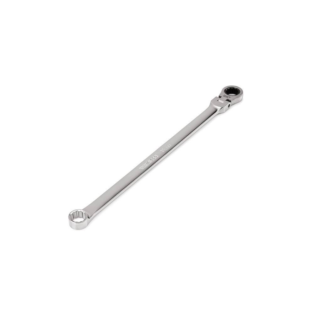 TEKTON 15 mm Long Fixed/Flex Head 12-Point Ratcheting Box End Wrench ...