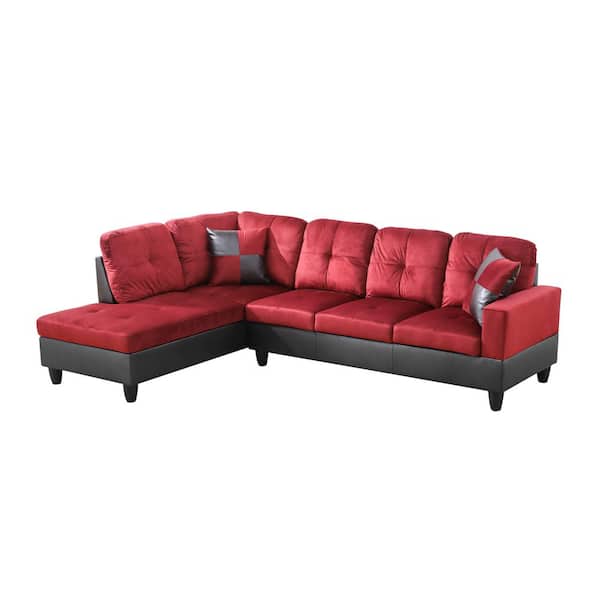 Clihome 32 in 3-Piece Fabric and PVC Living Room Sectional Sofa Set in ...