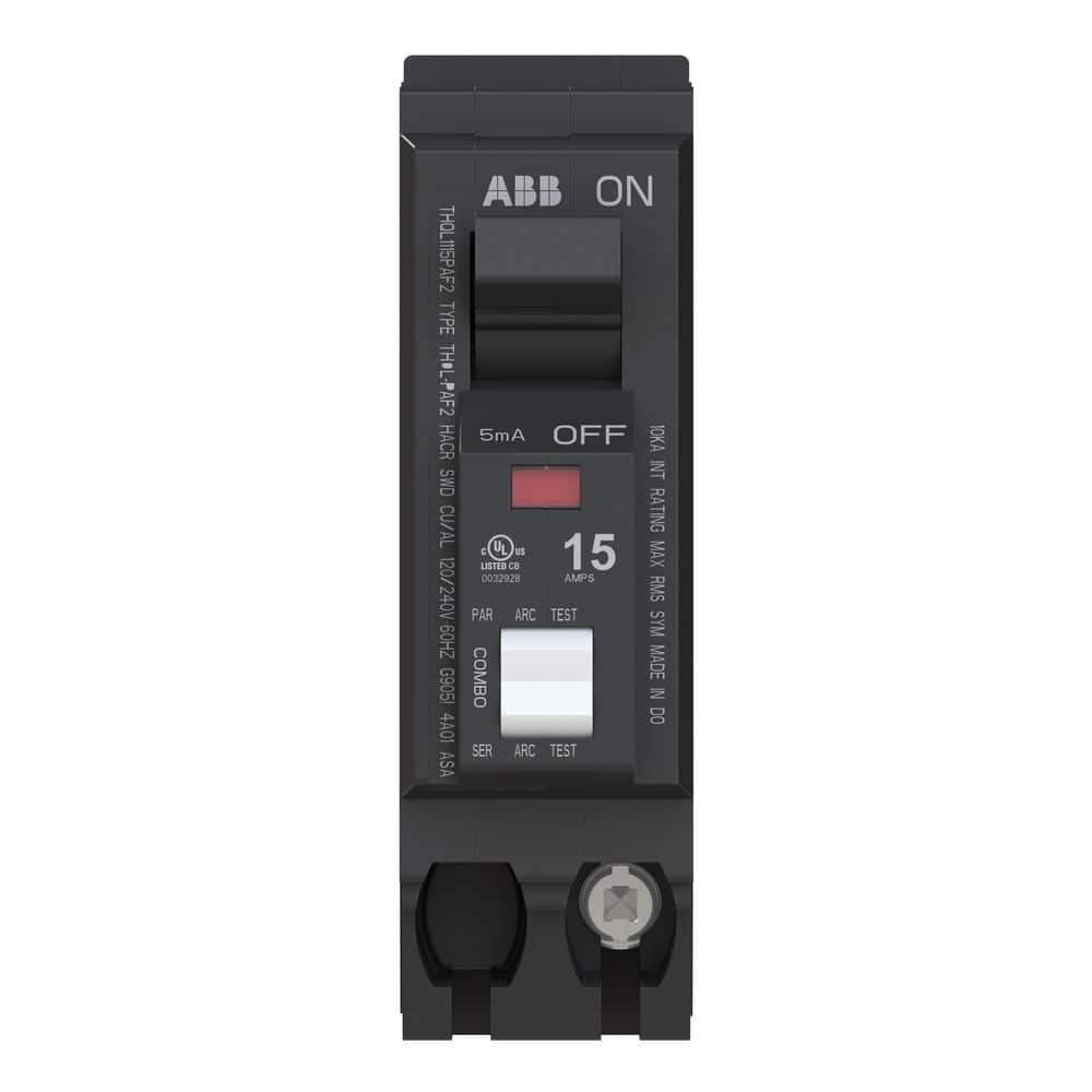 ABB 15 Amp Single-Pole Combination Arc Fault Plug-On Neutral Circuit ...