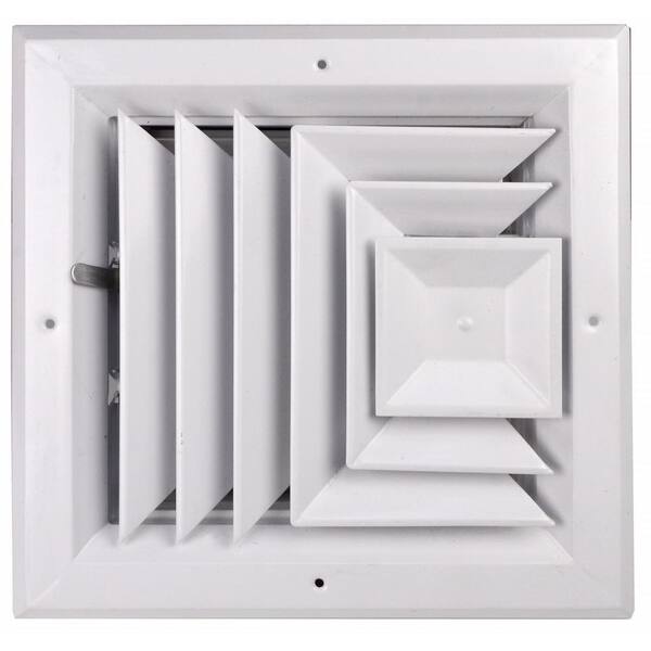 Venti Air 08 in. x 08 in. Aluminum 3-Way Diffuser/Register/Grille for Air Supply-HA3D08 - The ...