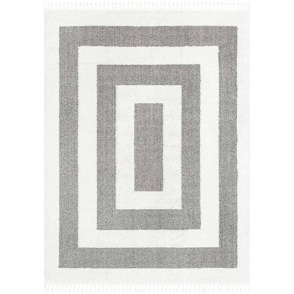 Unique Loom Boho Mimi Gray 7 ft. 10 in. x 10 ft. Area Rug 3188570 - The ...