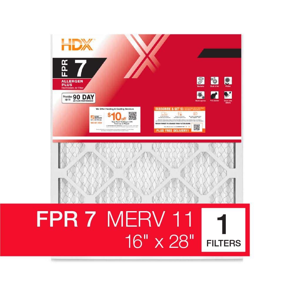 HDX 16 in. x 28 in. x 6 in. AprilAire and Space-Gard Replacement Pleated Air Filter (With Frame ...