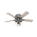 Hunter Hartland 44 in. LED Indoor Matte Silver Ceiling Fan with Light ...