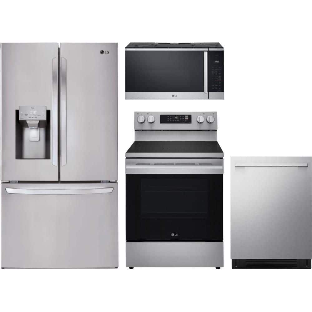 LG 28 cu. ft. Standard Depth Refrigerator with 5 Element Electric Range ...