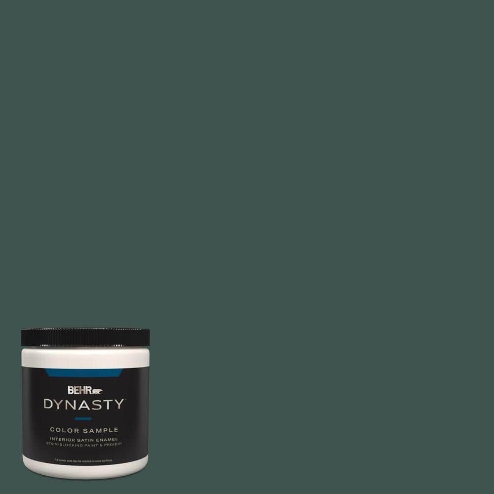BEHR DYNASTY 8 oz. #480F-7 Sycamore Tree Satin Enamel Stain-Blocking ...