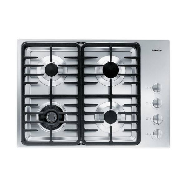 Miele 30 in. Gas Cooktop Propane Ready (LP) in Stainless Steel with 4 ...