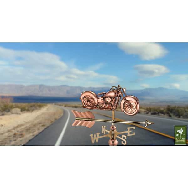 Garden Weathervane Good Directions Motorcycle Weathervane - Copper With ...