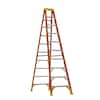 Werner 10 ft. Fiberglass Step Ladder (14 ft. Reach Height) 300 lb. Load ...