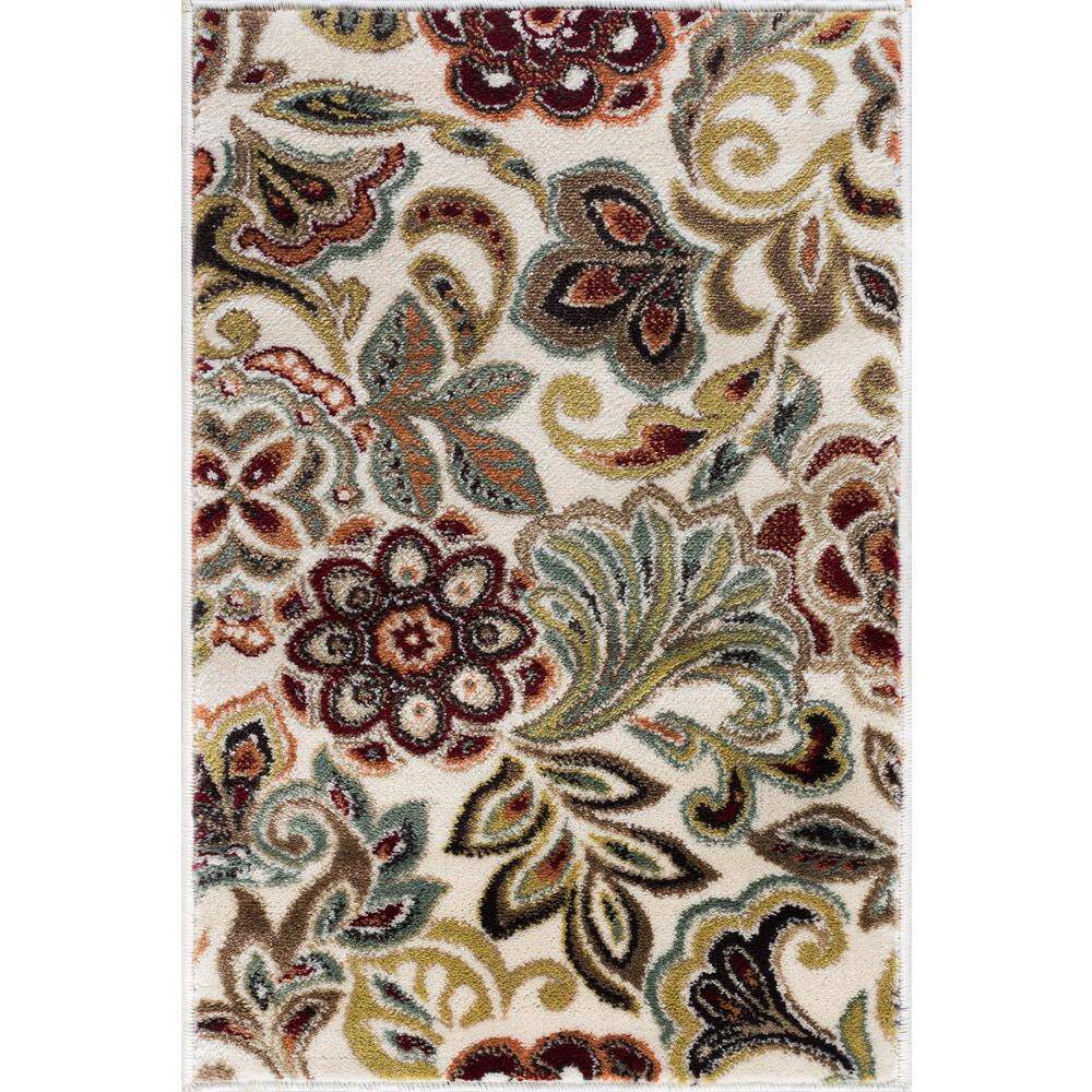 Tayse Rugs Deco Abstract Ivory 2 ft. x 3 ft. Indoor Area Rug DCO1025 ...