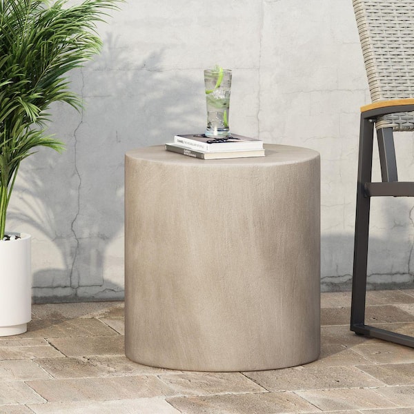 Outdoor LightWeight Concrete Side Table 2865ShelO8 - The Home Depot
