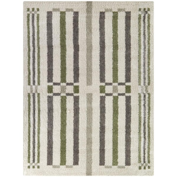 BALTA Durand Green 5 ft. x 7 ft. Stripe Area Rug 3122567 - The Home Depot