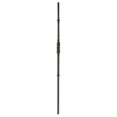 WM Coffman 44 in. x 5/8 in. Flat Black Round Venetian Plain Hollow Iron ...