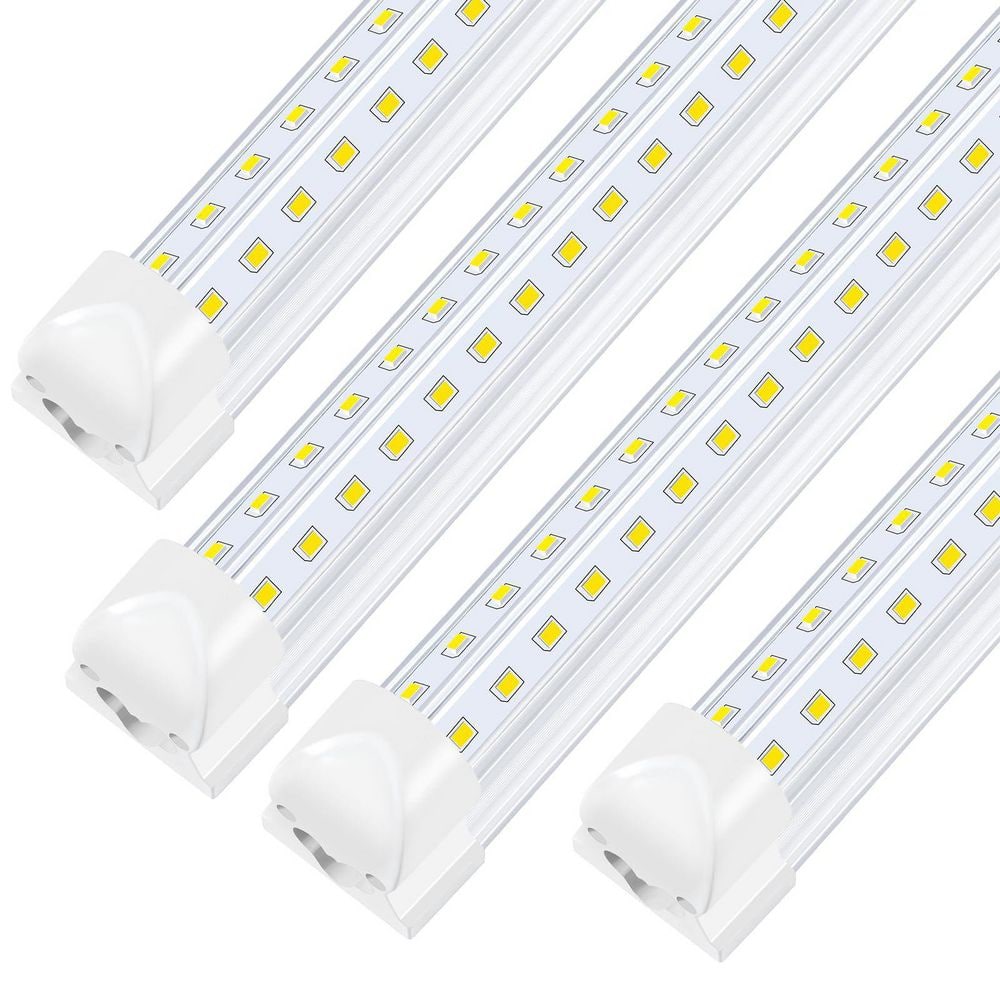 8ft 90-Watt LED Shop Light, 10000LM 6500K Tube Light, Clear Cover, High ...