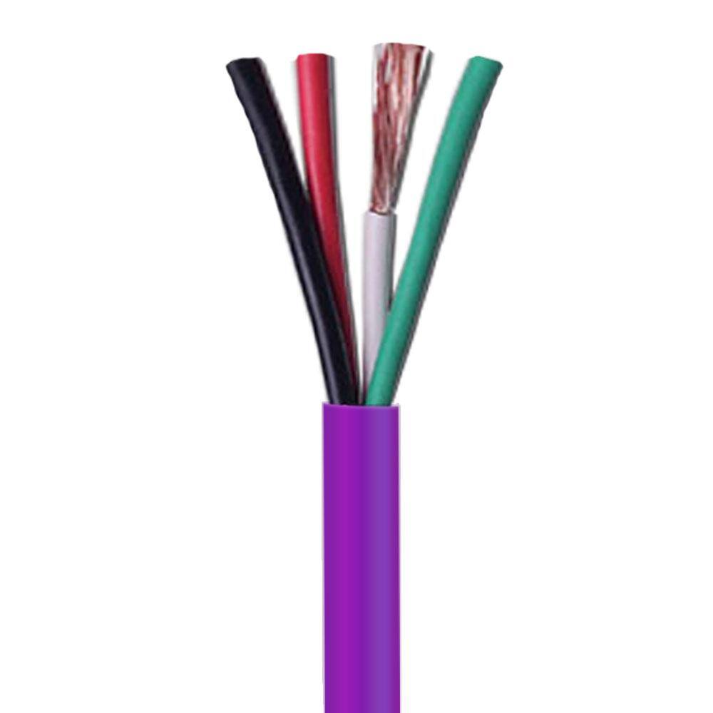 Syston Cable Technology 500 ft. 14-Gauge/4-Conductors OFC Stranded CMR/CL3R Purple Speaker Wire ...