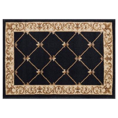 Tayse Rugs Sensation Border Black 5 ft. x 8 ft. Indoor Area Rug SNS4883 5x8
