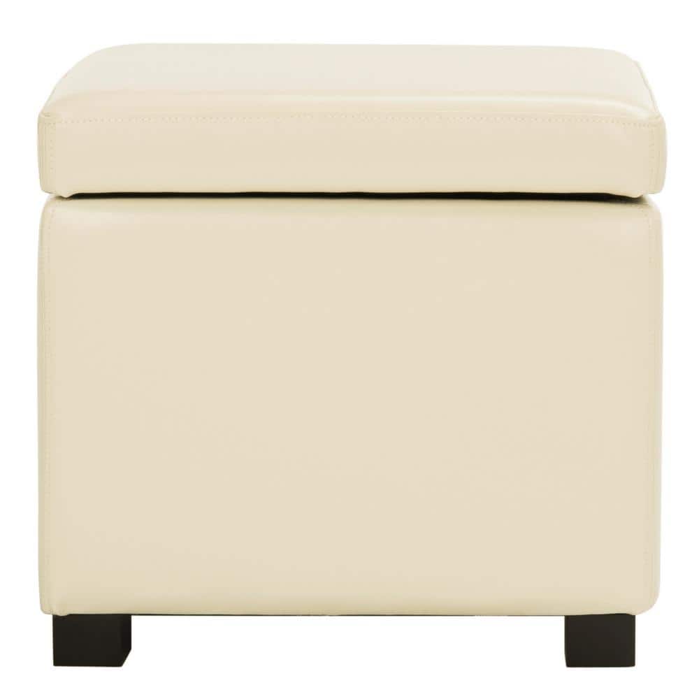 SAFAVIEH Sergio Off-White Storage Ottoman HUD4007D - The Home Depot