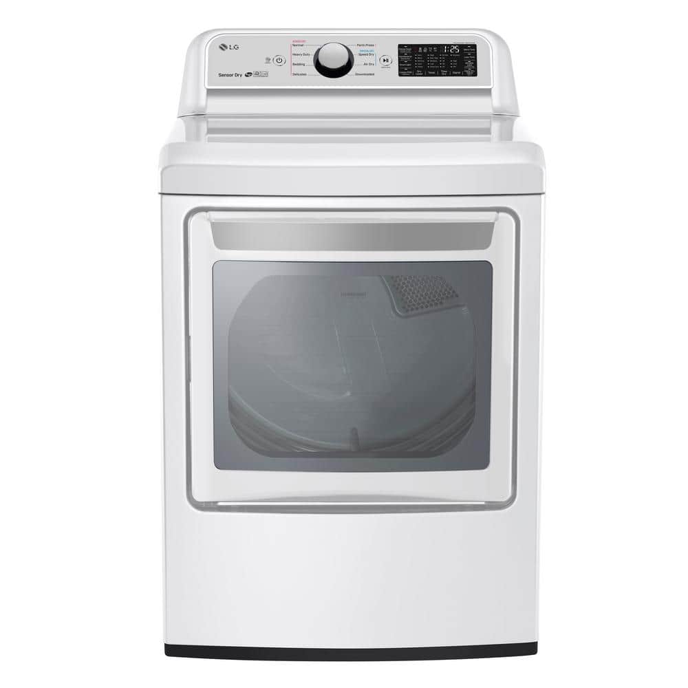 LG 7.3 Cu. Ft. SMART Vented Electric Dryer in White with EasyLoad Door ...