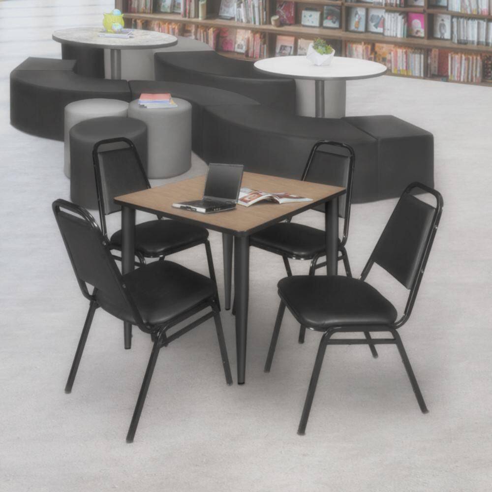 Regency Kahlo 30 in. Square Noble Oak Breakroom Table Desk with Neo ...