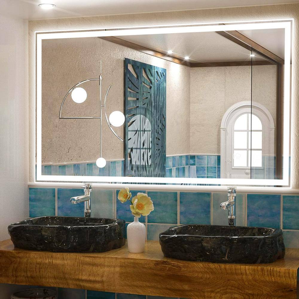 Sarlai 40"x24" Wall Mounted Rectangular Dimmable LED Bathroom Mirror BM2531 - The Home Depot