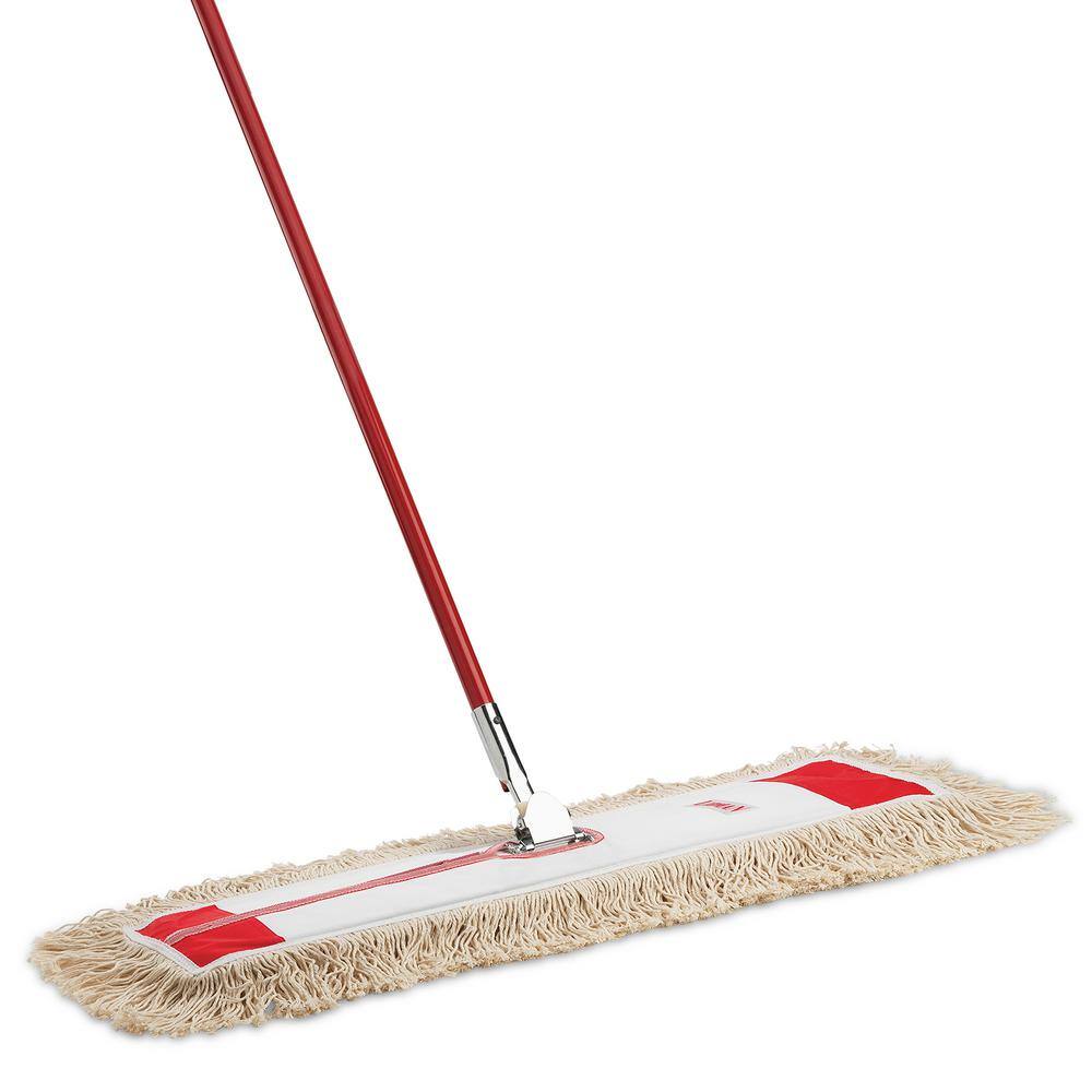 Libman 36 in. Heavy Duty Cotton Dust Flat Mop with Steel Handle (2-Pack ...