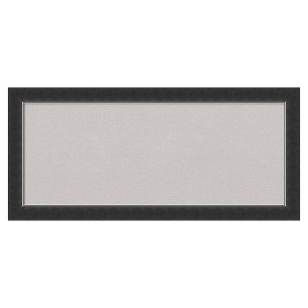 Amanti Art Corvino Black Narrow Wood Framed Grey Corkboard 33 in. x 15 ...