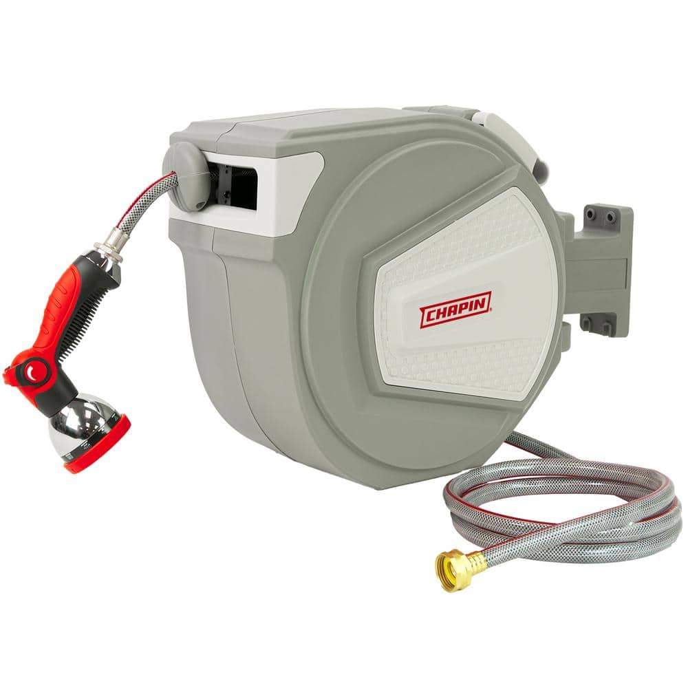 Chapin 1/2 in. dia. x 65 ft. Heavy-Duty Wall Mount Retractable Hose ...