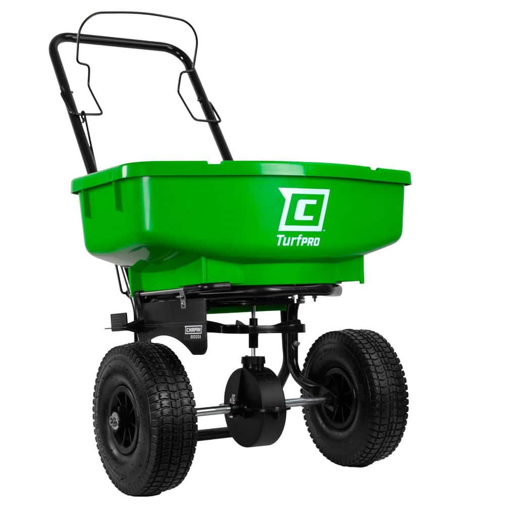 Chapin 89000A Broadcast Spreader, 80Lbs, 10" Tires, Poly Hopper, Pull ...