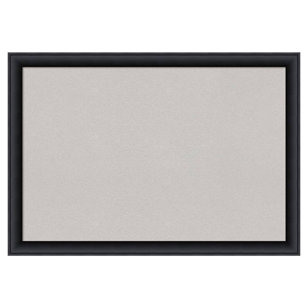 Amanti Art Nero Black Wood Framed Grey Corkboard 39 in. x 27 in ...