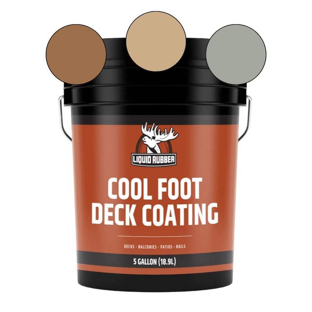 LIQUID RUBBER Cool Foot Deck Coating 5 Gal. Heat-Reducing Pool Deck ...