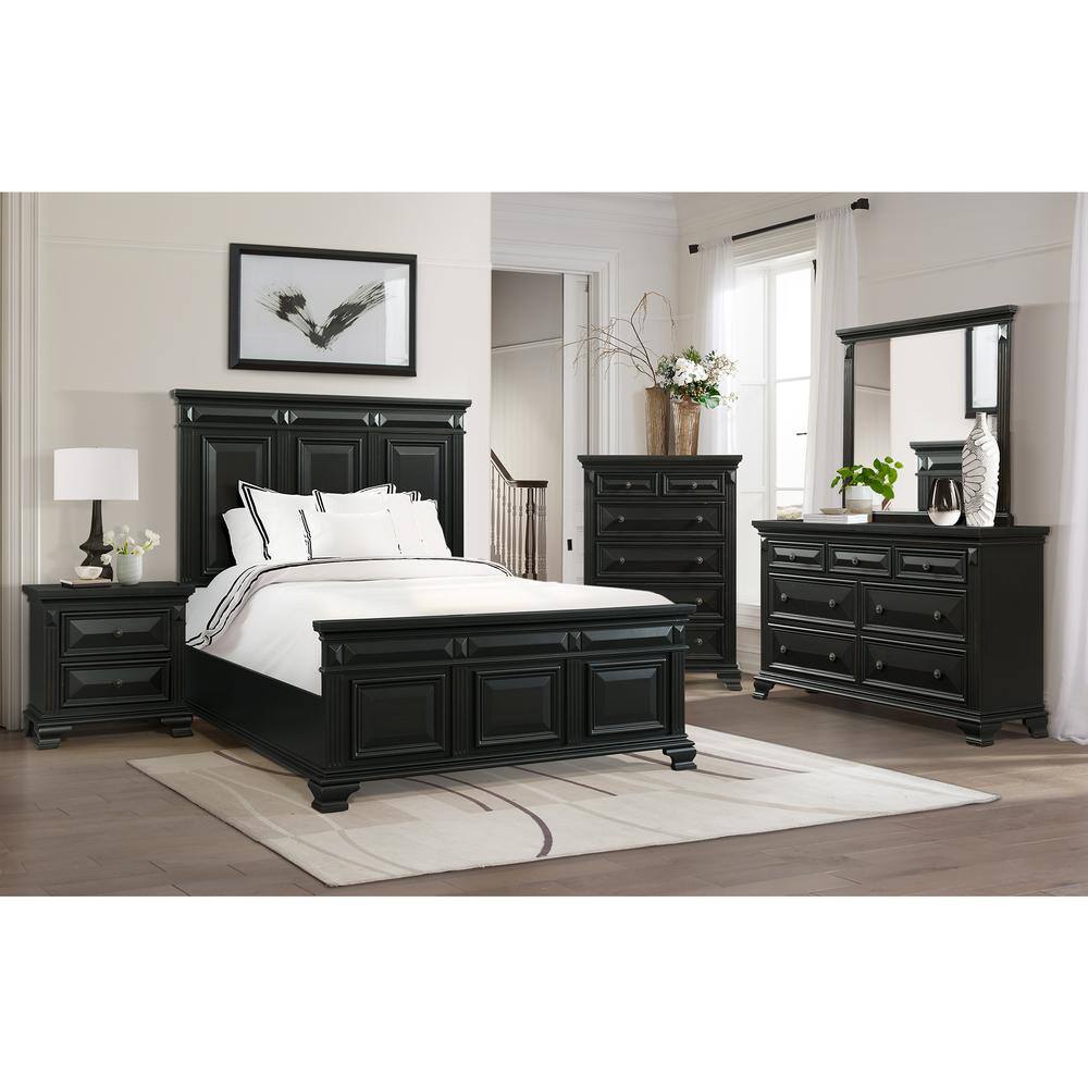 Picket House Furnishings Trent 2-Drawer Antique Black Nightstand ...
