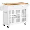 HOMCOM White Utility Kitchen Cart with Storage 801-315V80WT - The Home ...