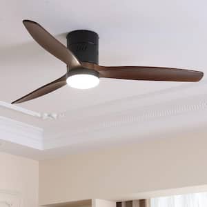 MODERN HABITAT 52 in. Integrated LED Indoor Flush Mount Matte Black ...