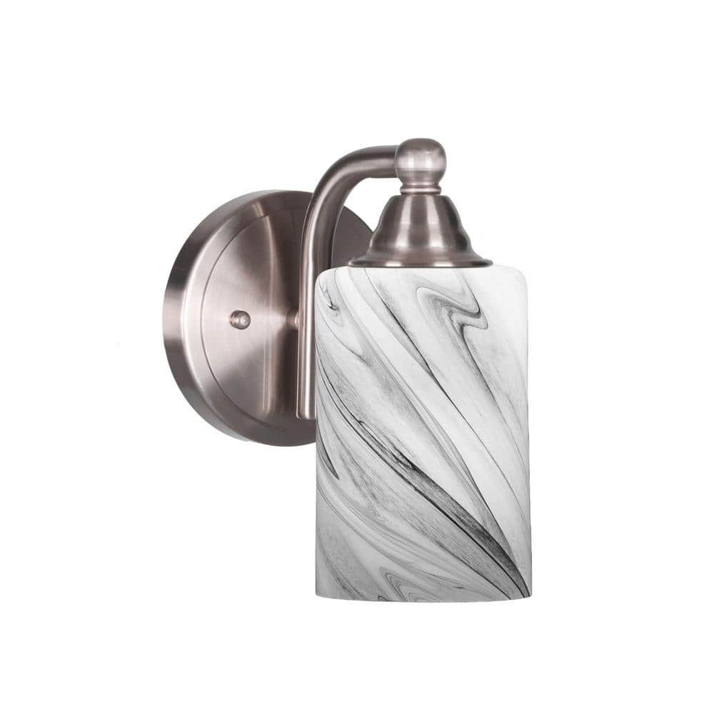 Madison 4 in. 1-Light Brushed Nickel Wall Sconce with Standard Shade ...