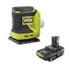 RYOBI ONE+ 18V Cordless 1/4 Sheet Sander with ONE+ 18V 2.0 Ah Lithium ...