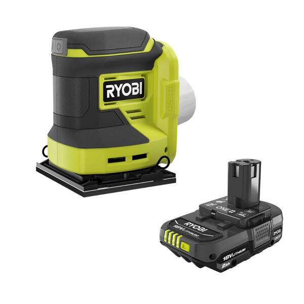 RYOBI ONE+ 18V Cordless 1/4 Sheet Sander with ONE+ 18V 2.0 Ah Lithium ...