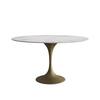 JASIWAY Round White Faux Marble Top Pedestal 53.15 in. Dining Table ...