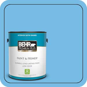 BEHR ULTRA 1 gal. #550B-4 Costa Rica Blue Extra Durable Satin Enamel ...